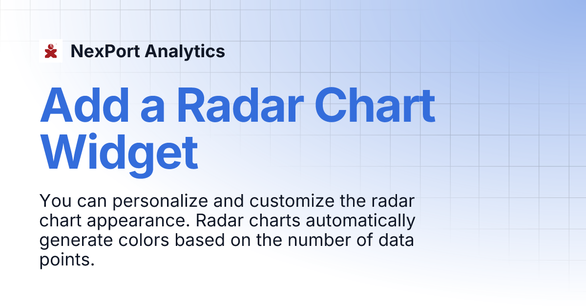 Add a Radar Chart Widget | NexPort Analytics