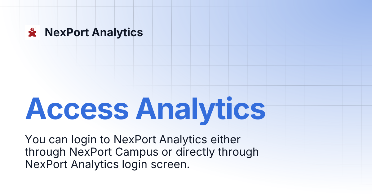 Access Analytics | NexPort Analytics